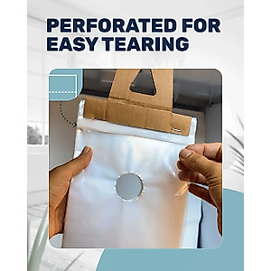 Skywin 1000 Door Hanger Bags 6 x 19 inches - Clear Door Hanger Bags Protects Flyers, Brochures, Notices, Printed Materials - Waterproof and Secure Door Knob Hanger for Outdoor Use (1000)