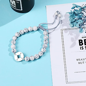 Ovokcina Farewell Gifts-Coworker Leaving Gifts for Women Compass Beaded Bracelets Female Retirement Moving Away Goodbye Going Away New Job Good Luck Jewelry Gifts Idea for Her Teacher Friends