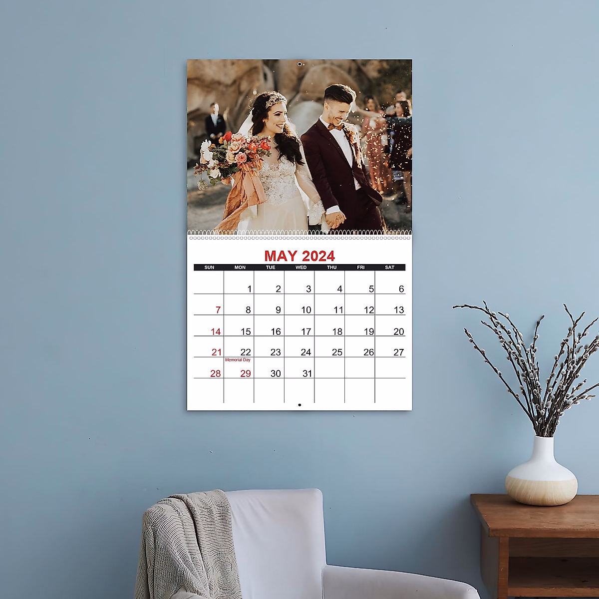 Custom Photo Wall Calendar 2024 for Home & Office - Print Your 13 Memories & Make Your Own Personalized Calendar 2024 - Customized Christmas Gift (Large 11'' x 17'' Made in USA) - 10 Pack