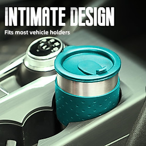 avigator Portable Coffee Maker, 12V Car Coffee Maker, Travel Coffee Machine Fits Car Cigarette Lighter Plug, with Fast Heating, Auto Shut Off, Ground Coffee Maker for Driving Camping&RV（Dark Green）