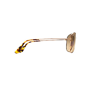 Maui Jim Men's and Women's Cliff House Polarized Aviator Reading Sunglasses, Gold/HCL® Bronze, Medium, +1.5
