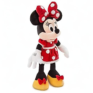 Disney Store Official Minnie Mouse Plush (Red), Mickey and Friends, Medium, 18 Inches, Iconic Cuddly Toy Character with Embroidered Features and Bow, Perfect Present for Kids, Suitable for All Ages 0+