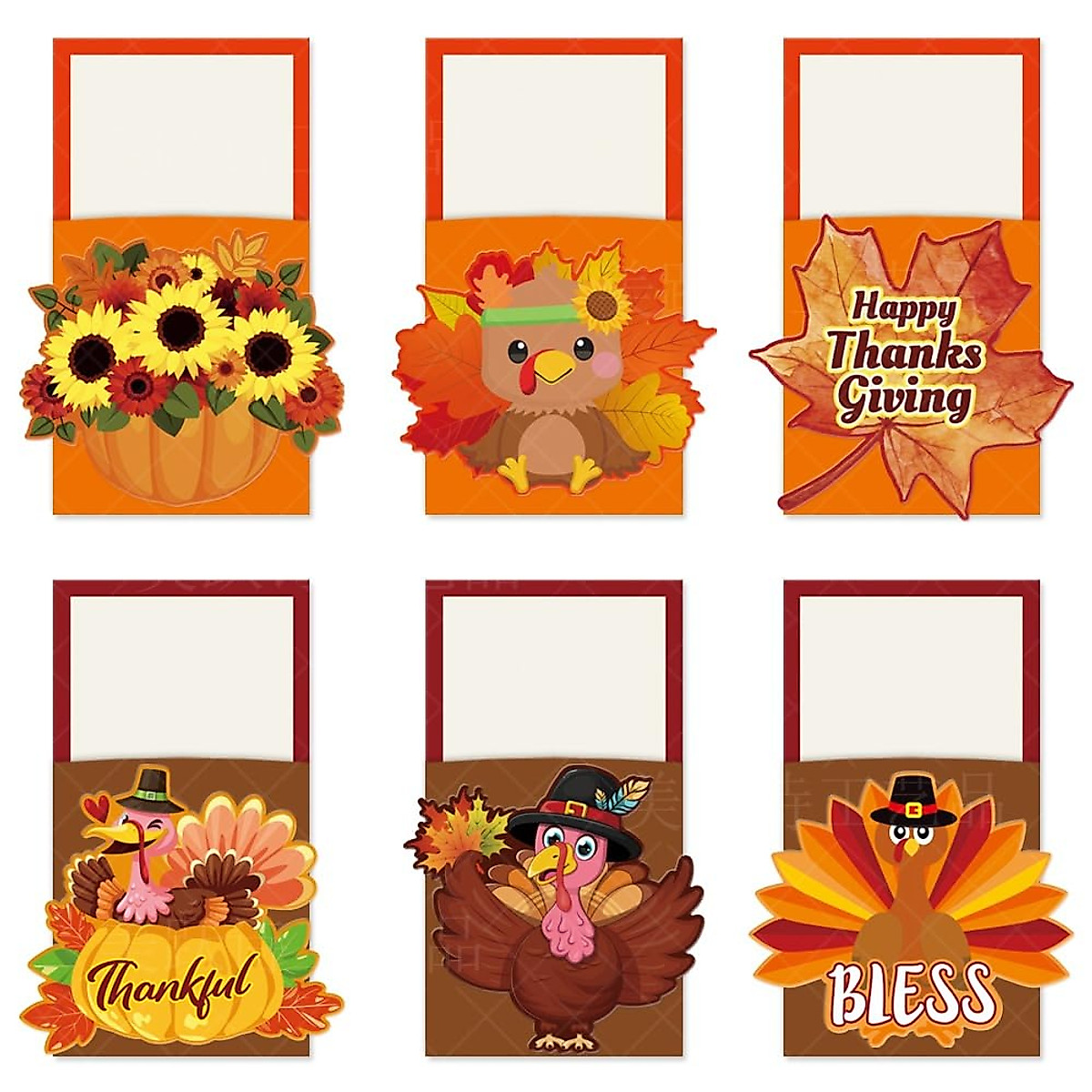 Yizeda 24 Pieces Thanksgiving Cutlery Holder Set, Turkey Party Table Decorations Cutlery Pouch Holder Silverware Pouch Bags for Autumn Fall Harvest Party Thanksgiving Day Table Decoration