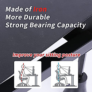 Mymyth Office Foot Rest for Under Desk at Work - Iron Adjustable Ergonomic Footrest Strong & Durable - 6 Heights Foot Stool with Memory Foam Cushion - for Computer Gaming