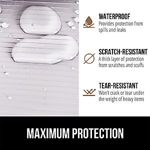 Gorilla Grip Ribbed Drawer Liner and Adhesive Removable Liner, Ribbed Liner Size 12x20, Waterproof Liner for Drawers, Adhesive Liner Size 17.5x20, Book Cover, Both in Clear, 2 Item Bundle