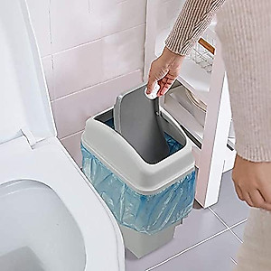 Minekkyes 3 Gallon Plastic Garbage Can, Kitchen Trash Can with Lid, 1 Pack (Grey)