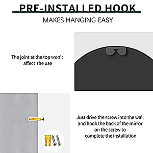 BEAUTYPEAK 20"x30" Arch Bathroom Mirror, Wall Mounted Mirror, Black Vanity Wall Mirror w/Metal Frame for Bedroom, Entryway, Living Room