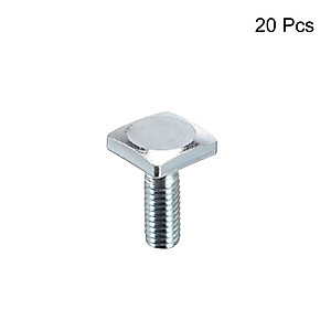 uxcell Square Head Bolt, 20pcs M6x17.5mm Fully Thread Carbon Steel Grade 4.8 Square Machine Screws