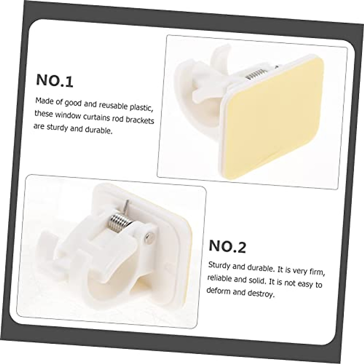 DOITOOL 32 Pcs Curtain Rod Hanger Adjustable Drop Hitch No Nail Curtain Rod Nail Free Adjustable Curtain Rod Holder No Drill Curtain Rod Brackets Shower Curtain Rod Abs White No Nails