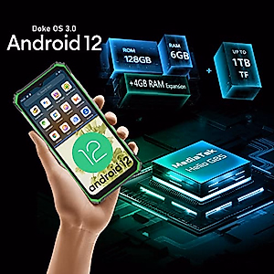 Blackview Rugged Smartphone Unlocked, BV7100 Cellphone(2023New), Android 12, 10GB+128GB/1TB Expand, 33W Fast Charge 13000mAh Battery,Waterproof Unlocked Cell Phone, NFC, Glove Mode,Fingerprint Unlock