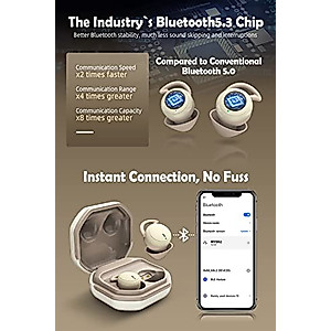 ATHRZ Sleep Invisible Earbuds Smallest Mini Wireless Bluetooth Earpiece Phone Discreet Earbud for Small Ears, Work, Sleep On Side, Women, Kids (Nude)