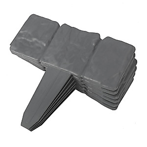 MYOYAY 80pcs Garden Landscape Border Edging - 65ft Plastic Fencing Lawn Border Stone Effect Fence for DIY Decorative Flower and Grass Bed Edging,Interlocking Outdoor Lawn Stakes(Grey)