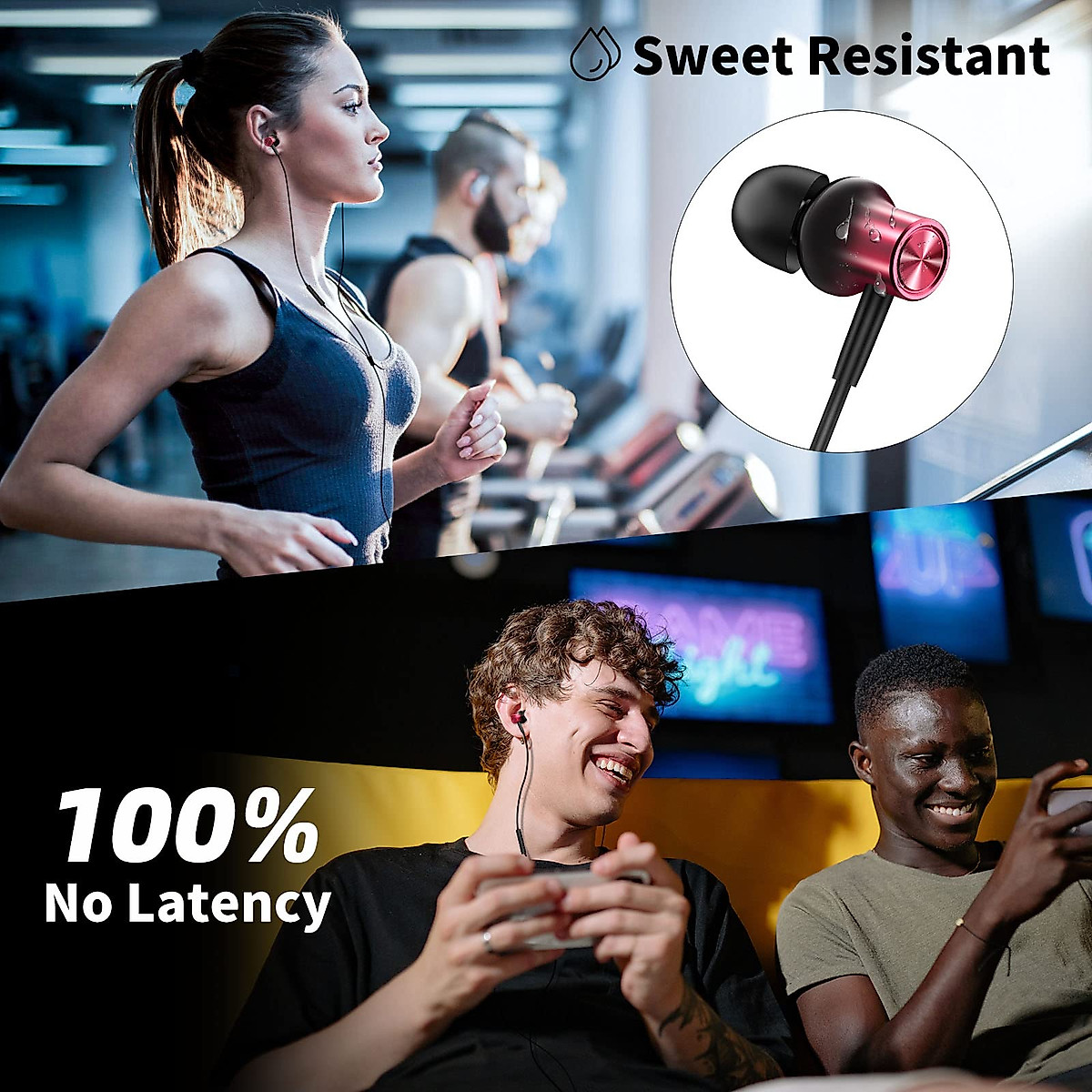 3.5mm Jack Earbuds Magnetic Wired Earphone for Chromebook PC Laptop Computer Samsung Galaxy A25 A15 5G in-Ear Headphone Noise Canceling Corded Headset for Kindle Fire HD 10 8 Plus 7 Kids