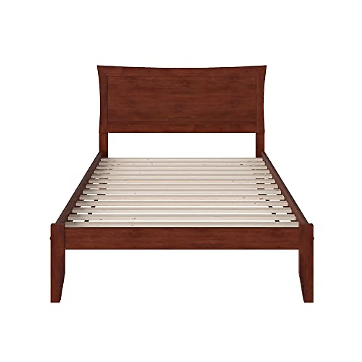 AFI Metro Full Platform Bed with Open Footboard and Turbo Charger in Walnut