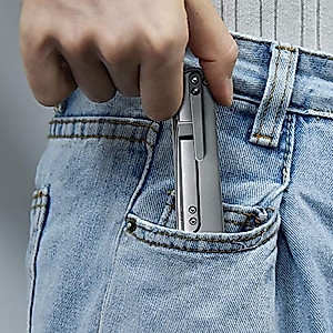 Kizer Cutlery Folding Pocket Knife Front Flipper Drop Point Blade Titanium Handles Tactical Knife, Justin Lundquist Feist Ki3499