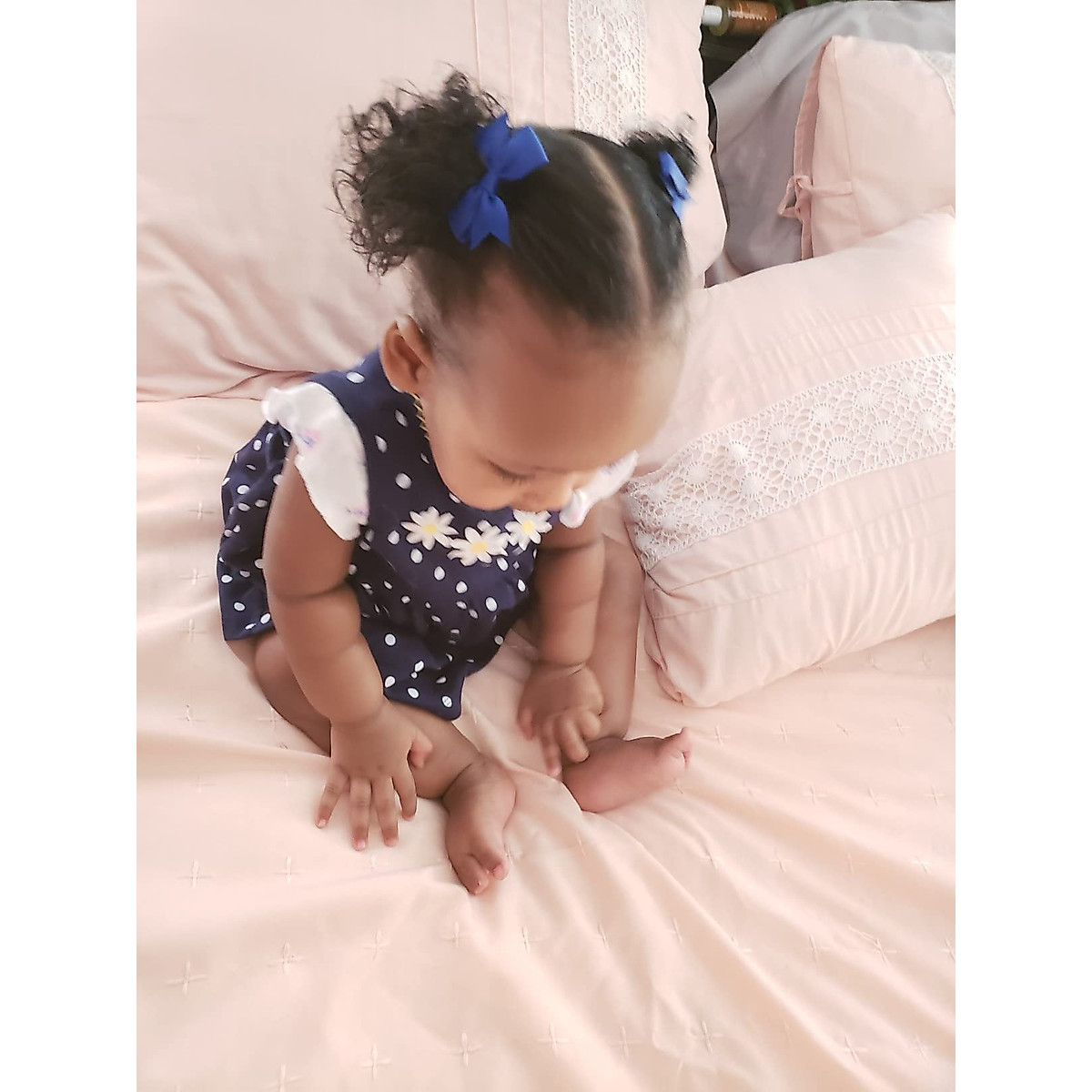 Baby Hair Ties with Bows,50pcs 2inch Baby Hair Bows Durable Rubber Bands Ponytail Holders Toddler Essential Hair Accessories for Infants Baby Girls in Pairs