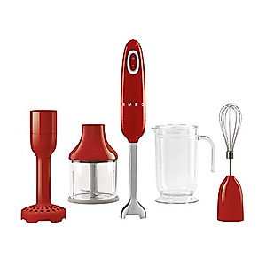 Smeg Red 50's Retro Hand Blender with Accessories