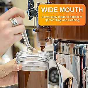 16 oz 6 Pack Glass Mason Jars with Plastic and Metal Airtight Lids Regular Mouth Glass Jars Clear Canning Jars for Food Storage Overnight Oats Food Snacks Candies DIY Projects (Wide Mouth)