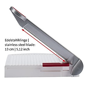 Westmark Germany Multipurpose Stainless Steel Cheese and Food Slicer with Board and Adjustable Thickness Dial (White) -