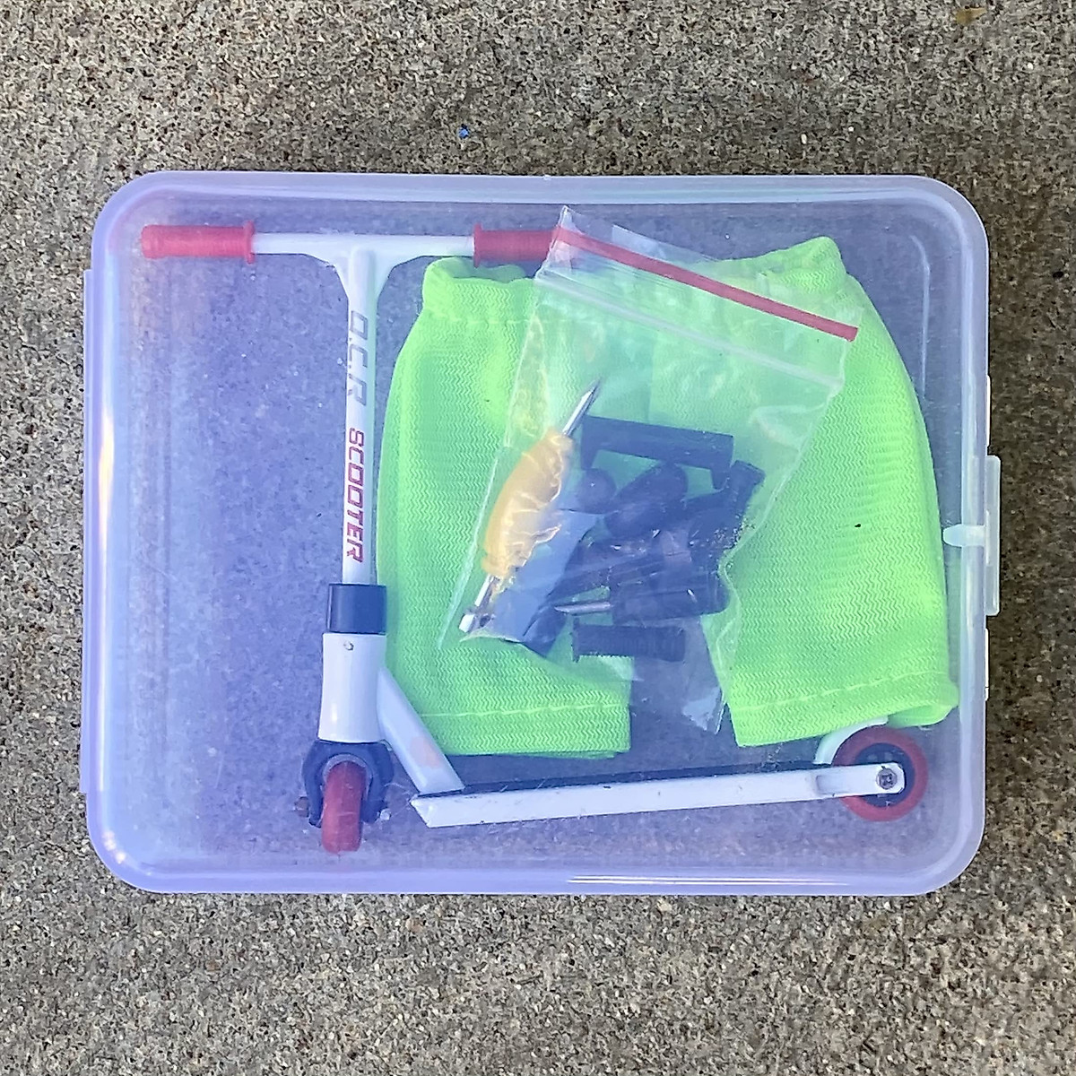 Yllo Professional Finger Scooter Toy Made of Alloy Metal with Changeable bar Grips, Rubberized Wheels, and Two Piece Fork. for use Fingerboard Obstacles, Fingerboard Parks, and competitions. - White