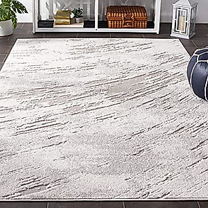 Safavieh Cabana Collection 9' x 12' Grey/Ivory CBN504F Indoor/Outdoor Waterproof Washable Mudroom Backyard Patio Area Rug