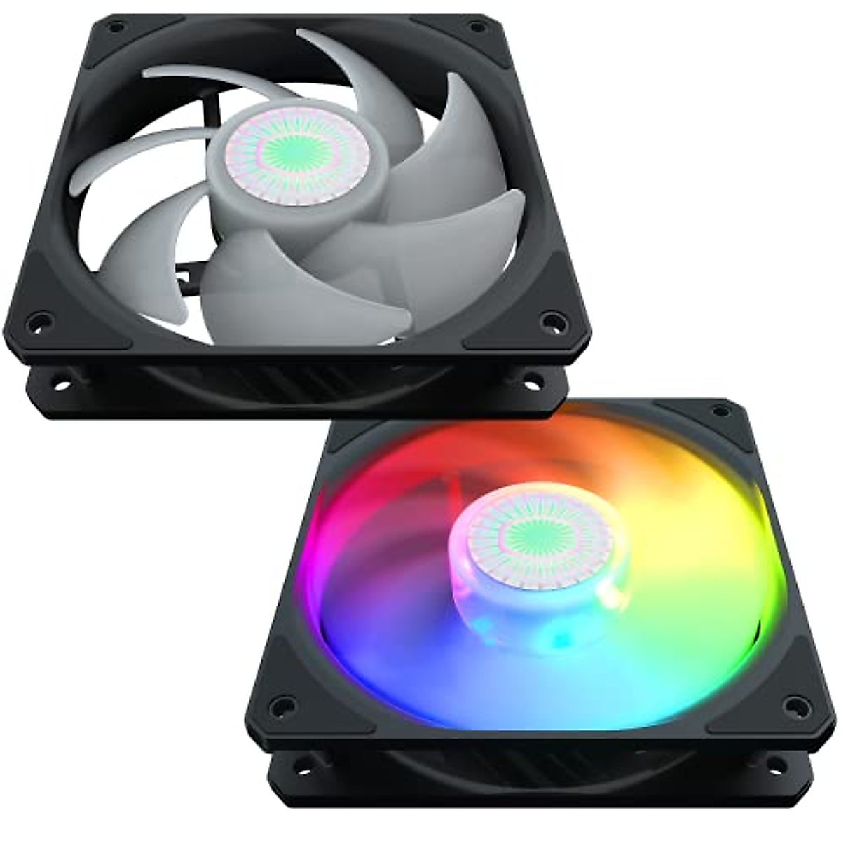 Cooler Master SickleFlow 120 V2 ARGB 3in1 Square Frame Fan, ARGB 3-Pin Customizable LEDS, Air Balance Curve Blade, Sealed Bearing, 120mm PWM Control for Computer Case & Liquid Radiator