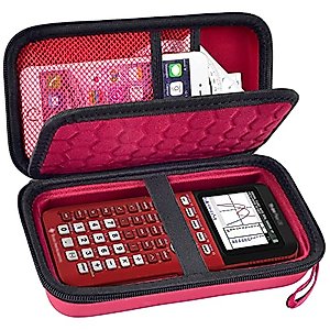 Graphing Calculators Case Compatible with Texas Instruments TI-84 Plus/TI-83 Plus CE Color Calculator, Storage Holder for TI-89/for Casio fx-9750GIII for TI-30XS for Cables, Pens, Pencil-Red,Box Only