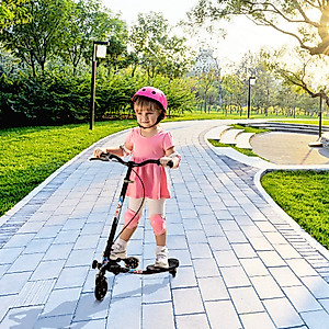 SANSIRP Swing Scooter for Kids, 3 Wheels Wiggle Scooter Foldable Self-Propelling Drift Kick Speeder Scooter with 3-Level Adjustable/Illuminated LED Wheels for Boys Girls Ages 3-8 Years