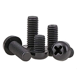 M8 / 8mm Black Nylon Pan Round Head Phillips Screws Plastic Machine Screws (10Pcs, M8 x 35 mm)