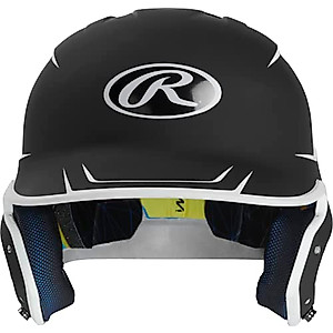 Rawlings | MACH Batting Helmet | Matte Black/White | Senior (6 7/8" - 7 5/8")