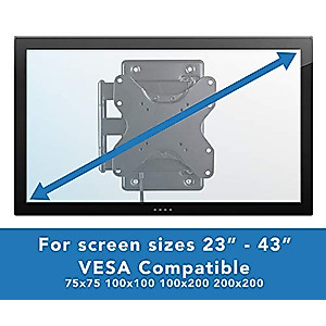 Mount-It! Lockable RV TV Wall Mount with Quick Release, Full Motion Flat Screen Bracket for Campers, Travel Trailers, RVs, Motorhomes and Marine Boats, Fits Most 23-43" VESA 100, 200, 77 Lbs Capacity