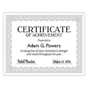 Southworth® Premium Foil Certificates, 8 1/2" x 11", 66 Lb, Ivory/Gold Foil Spiro, Pack of 15