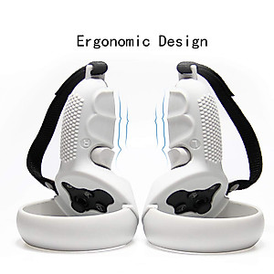 VRbrother Controller Grip Cover for Oculus Quest 2,Hand Strap Adjustable Wrist Knuckle Strapstrap，Handle Trackpad Protection Design,VR Cover Accessories,White
