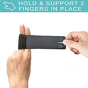 VHOPMORE Finger Splint Wraps Reusable Finger Buddy Tape Adjustable Finger Brace Trigger Finger Splints Mallet Finger Support Compression Finger Sleeves for Arthritis Pain Relief, Sport Injury - M
