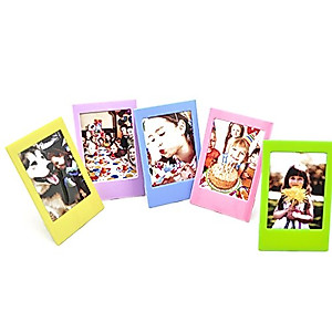 Fujifilm Instax Mini Five Pack Instant Film Photo Frames,Hellohelio 5 Colorful 3 Inch Borders, Set of 5