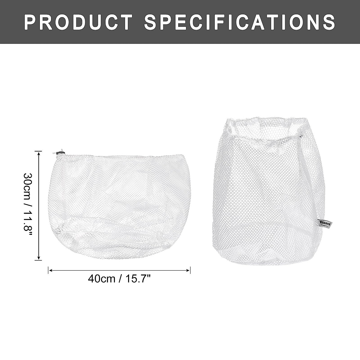 uxcell Mesh Laundry Bags, 11.8"x15.7" Baskets Mesh Bags with Drawstring Small Machine Washable Mesh Wash Bags for Travel, Laundry