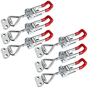 Adjustable Toggle Clamp, 6Pack 360lbs Holding Capacity Heavy Duty 4001 Style Toggle Latch Clamp Hasp for Door, Box Case Trunk, Smoker Lid, Jig. Quick Release Pull Latch, Sturdy Metal Draw Latch
