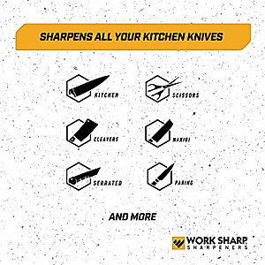 Work Sharp Electric Culinary E2 Kitchen Knife Sharpener - For Scissors, Cleavers, Nakiri, Serrated & Paring Knives