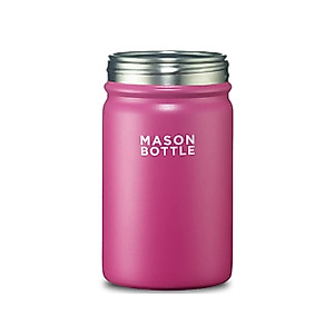 Mason Bottle - Stainless Steel 12oz Mason Jar, Single-Wall (Pink)