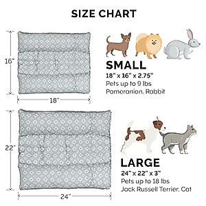 Furhaven Cat Bed for Indoor Cats, Washable w/ Removable Bolsters, For Pets Up to 9 lbs - Plush & Diamond Print Cuddle Loaf Mat - Gray, Small