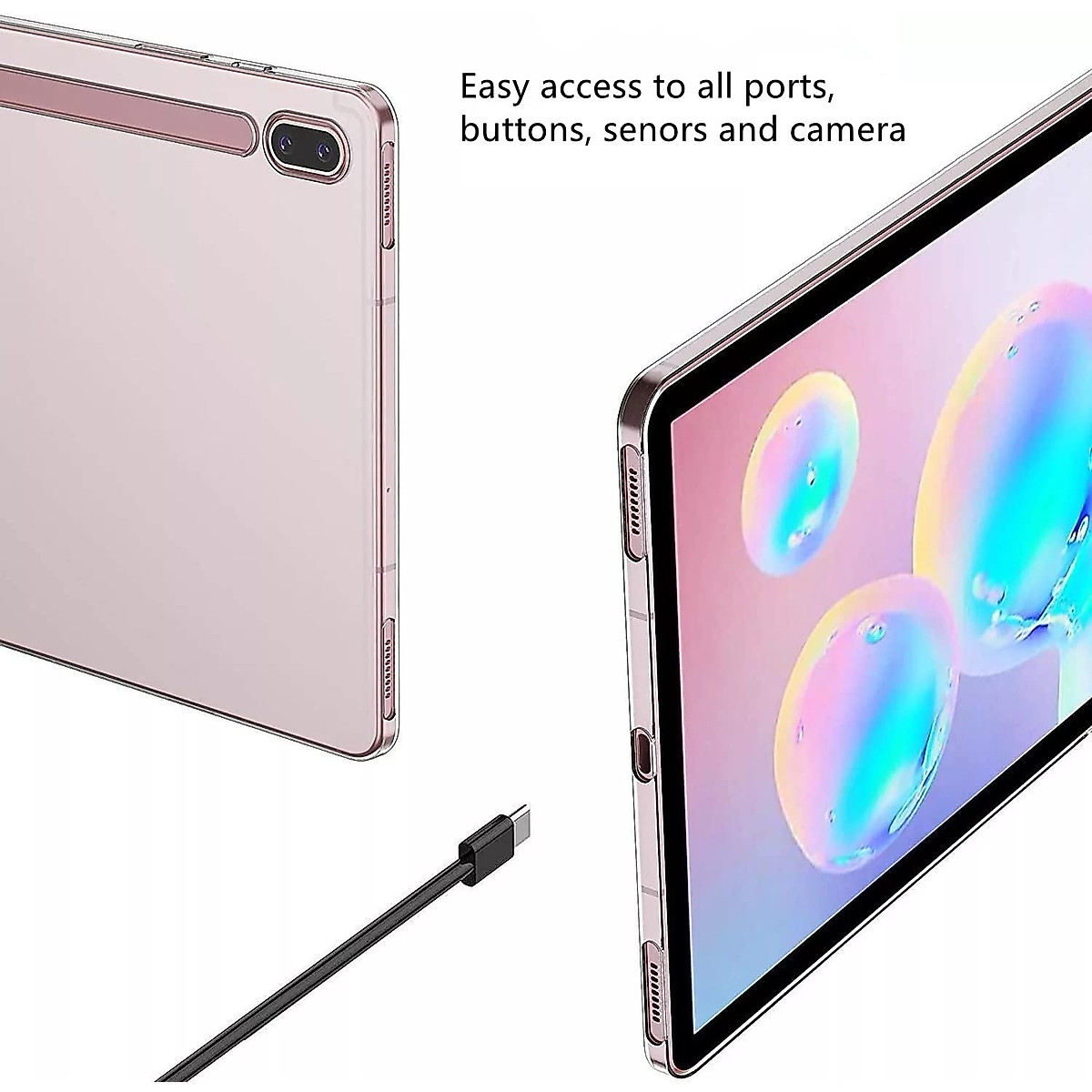iCoverCase Compatible with Samsung Galaxy Tab S7 (2020) 11 Inch SM-T870/T875 Case, Lightweight Matte Translucent Soft TPU Protective Back Cover Case (Frosted Clear)