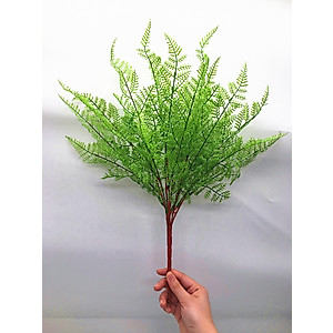 CATTREE Artificial Shrubs Bushes, Plastic Fern Leaves Persian Grass Fake Plants Wedding Indoor Outdoor Home Garden Verandah Kitchen Office Table Centerpieces Arrangements Christmas Decoration 4 pcs