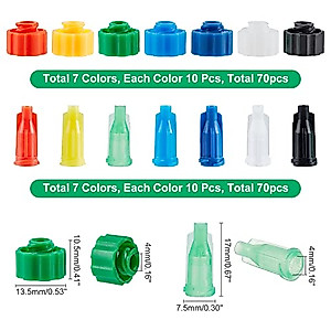 OLYCRAFT 140pcs Syringe Tip Caps Luer Lock Tip Plastic Stopper Syringe Barrel Tip Caps Lock Screw Type Industrial Syringe Tip No Needle Tip Cap for Feeding Tubes 7 Colors