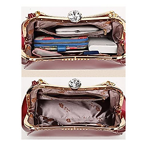 YAQUNICER Tote Bag Patent Leather Handbag for Women Top Handle Evening Bag Wedding Retro Purse-White