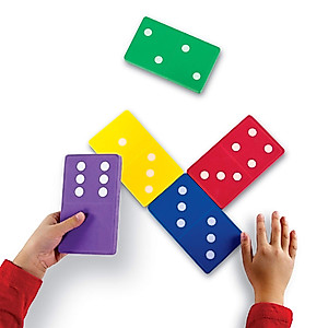 Learning Resources Jumbo Foam Dominoes, Jumbo Learning Dominoes, Foam Dominoes, Domino Games for Kids, Ages 5+