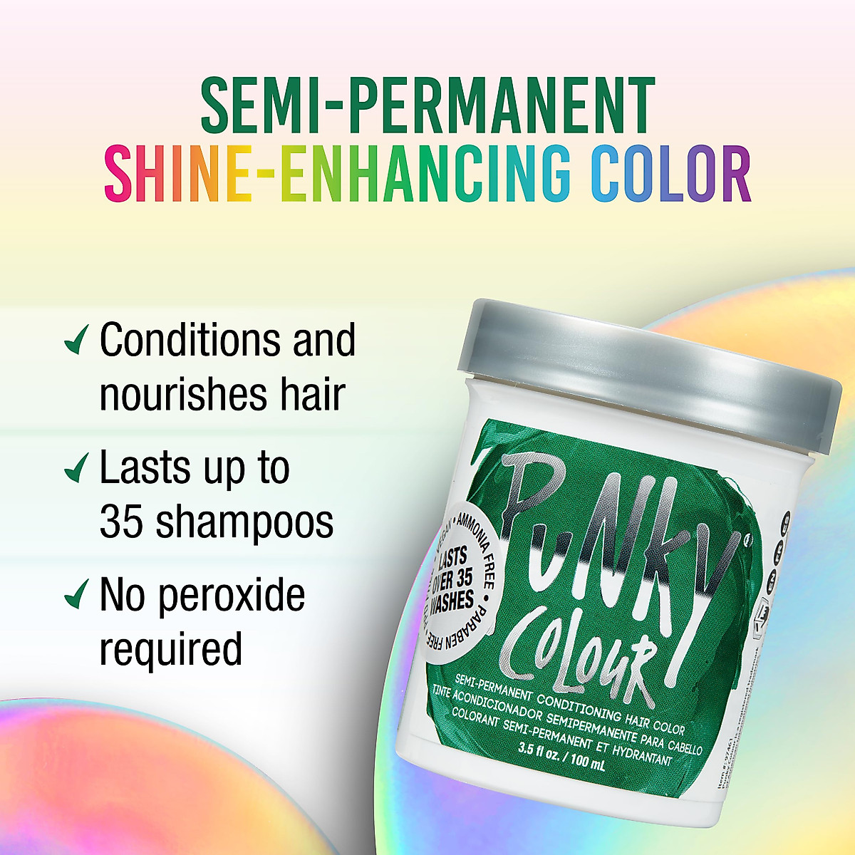 Punky Alpine Green Semi Permanent Conditioning Hair Color, 3.5oz