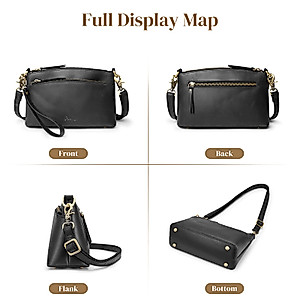 S-ZONE Small Genuine Leather Crossbody Bags for Women Purse and Handbag Wristlet