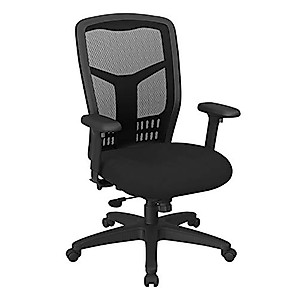 Office Star ProGrid High Back Manager's with Adjustable Seat Height, 2-to-1 Synchro Tilt Control and Seat Slider, Black Mesh