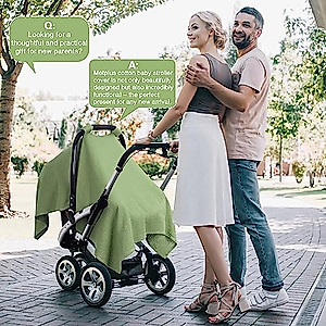 Metplus Muslin Car Seat Cover for Babies - Carseat Stroller Cover Infant Stroller Covers for Boys and Girls, Breathable & Lightweight, Fits Most Strollers & Baby Car Seats