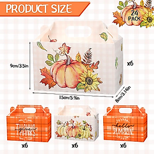 Pasimy 24 Fall Party Candy Boxes Thanksgiving Party Treat Boxes Autumn Harvest Party Boxes Pumpkin Maple Leaf Fall Paper Boxes for Thanksgiving Autumn Harvest Halloween Birthday Party Decoration